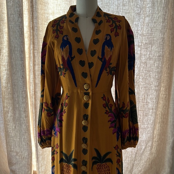 FARM Rio | Dresses | Farm Rio Tropical Tapestry Maxi Dress Parrot Print ...